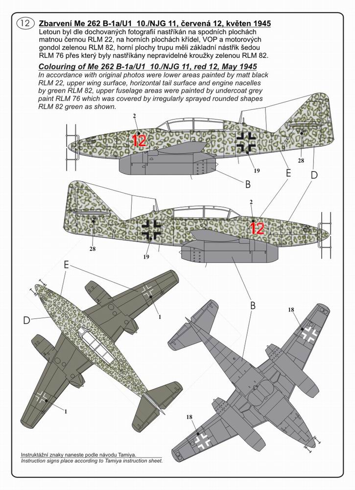 Me 262B-1a/B1a/U1 - Conversion Set (1:48 Tamiya), 1:48, 046/4113 ...