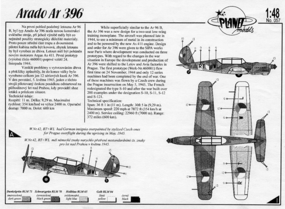 Huma Arado Ar 396 1/72 instructions - Aircraft WWII - Britmodeller.com