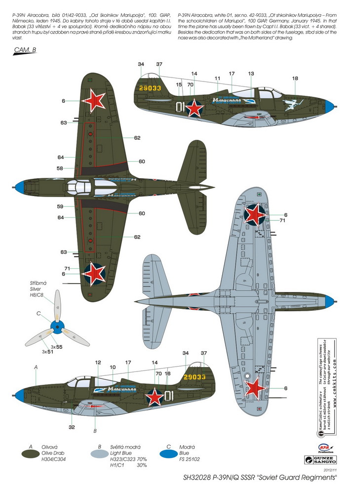 P-39N/Q Soviet Guards Regiments, 1:32, 012/SH32028 - Plastikové modely ...