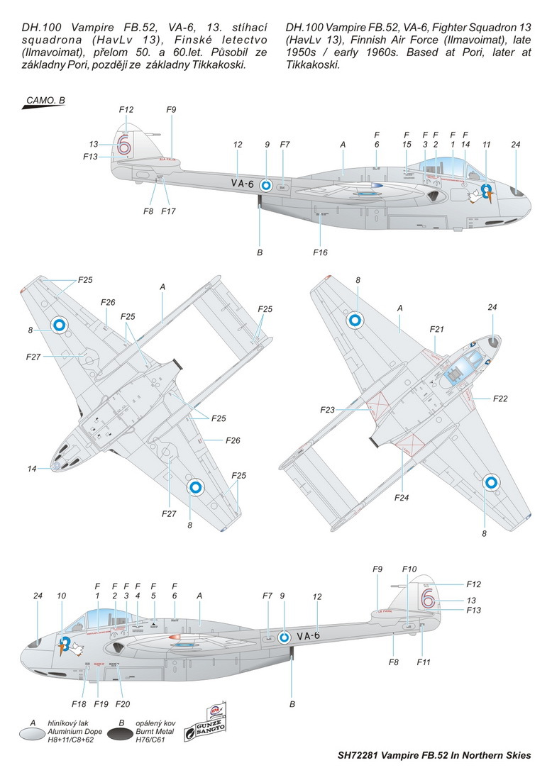 Vampire FB 52 In Northern Skies, 1:72, 012/SH72281 - Plastikové modely ...